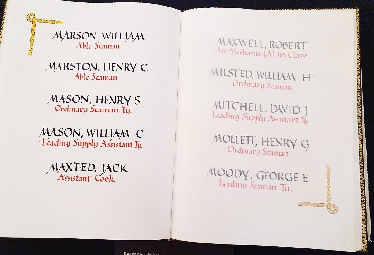 HMS Dasher Memorial Book - North Ayrshire Heritage