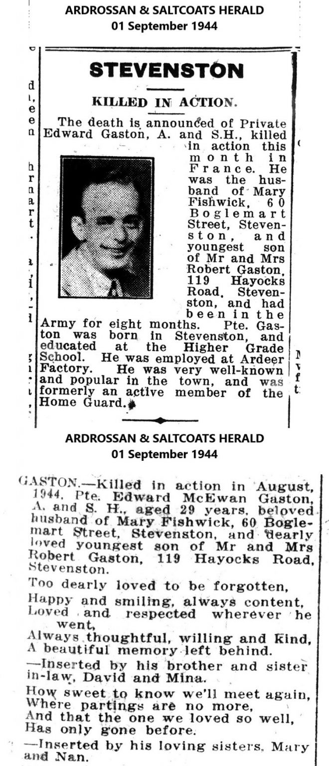 Edward McEwan Gaston - North Ayrshire Heritage